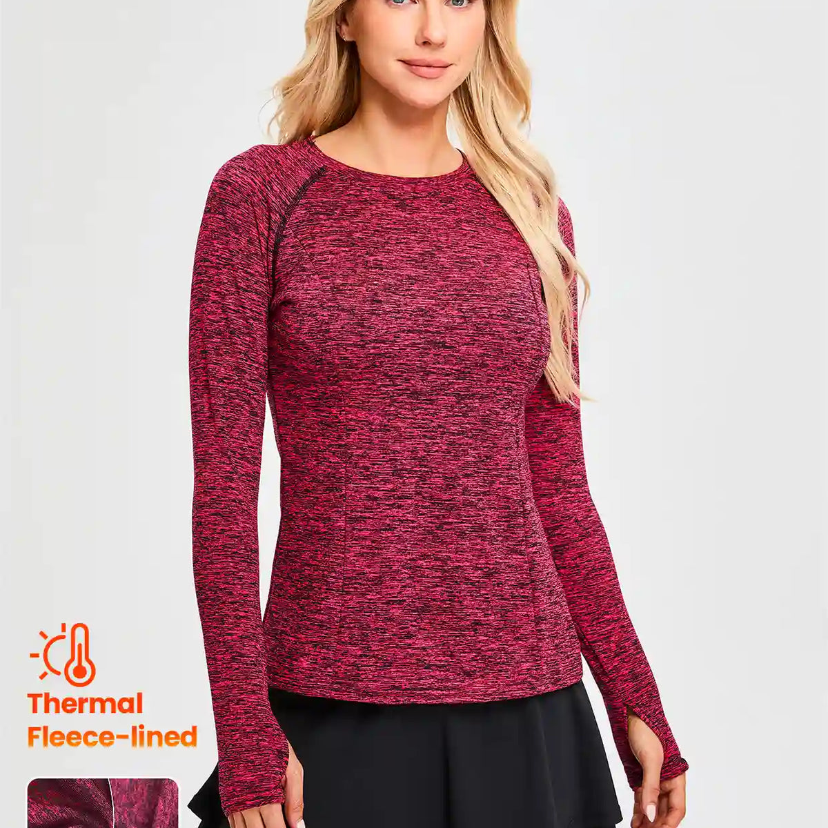 Women's Soft Crew-neck Raglan-sleeve Fleece Tops | Soneven